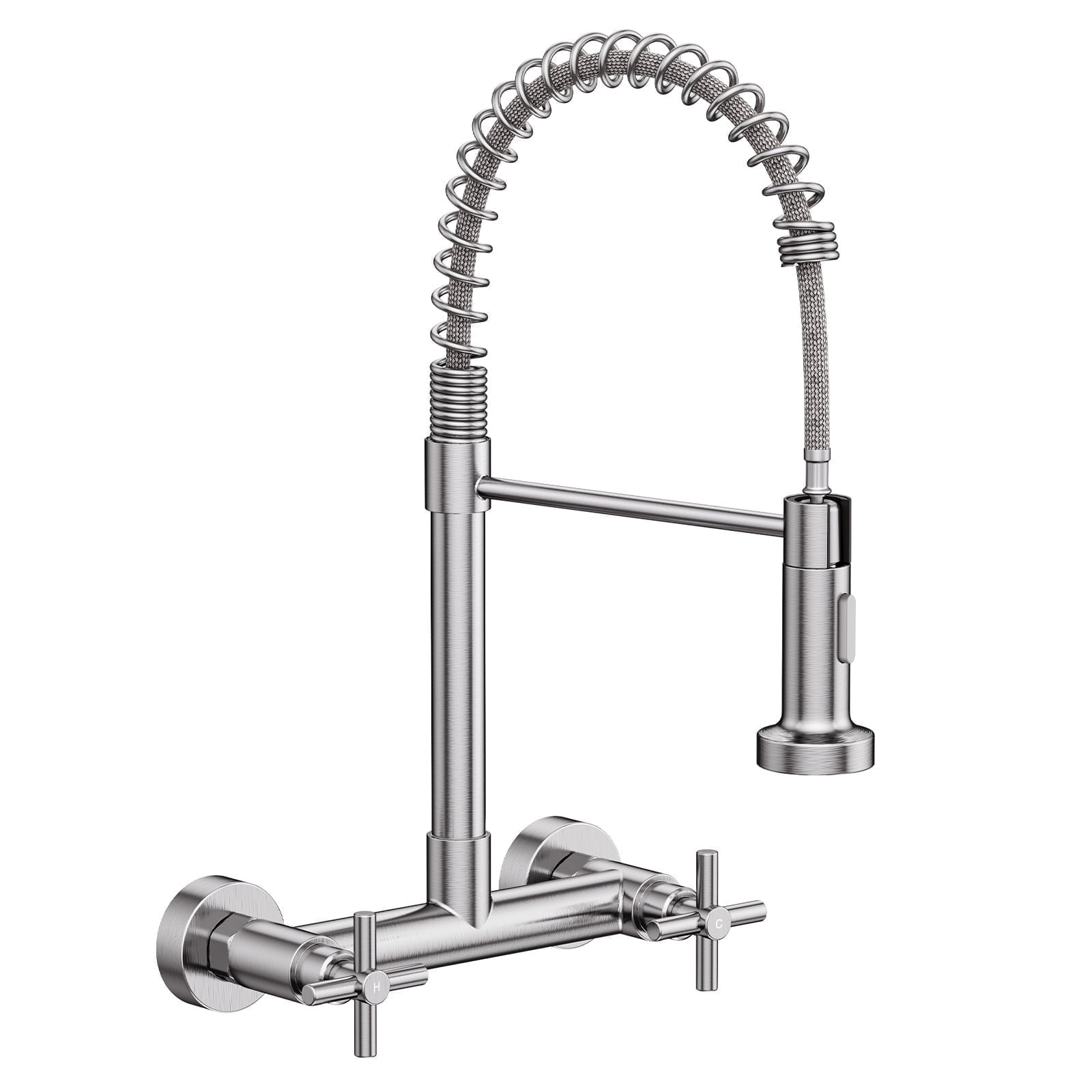 KINGTACK Wall Mount Kitchen Faucet,8 inch Commercial Sink Faucet with ...