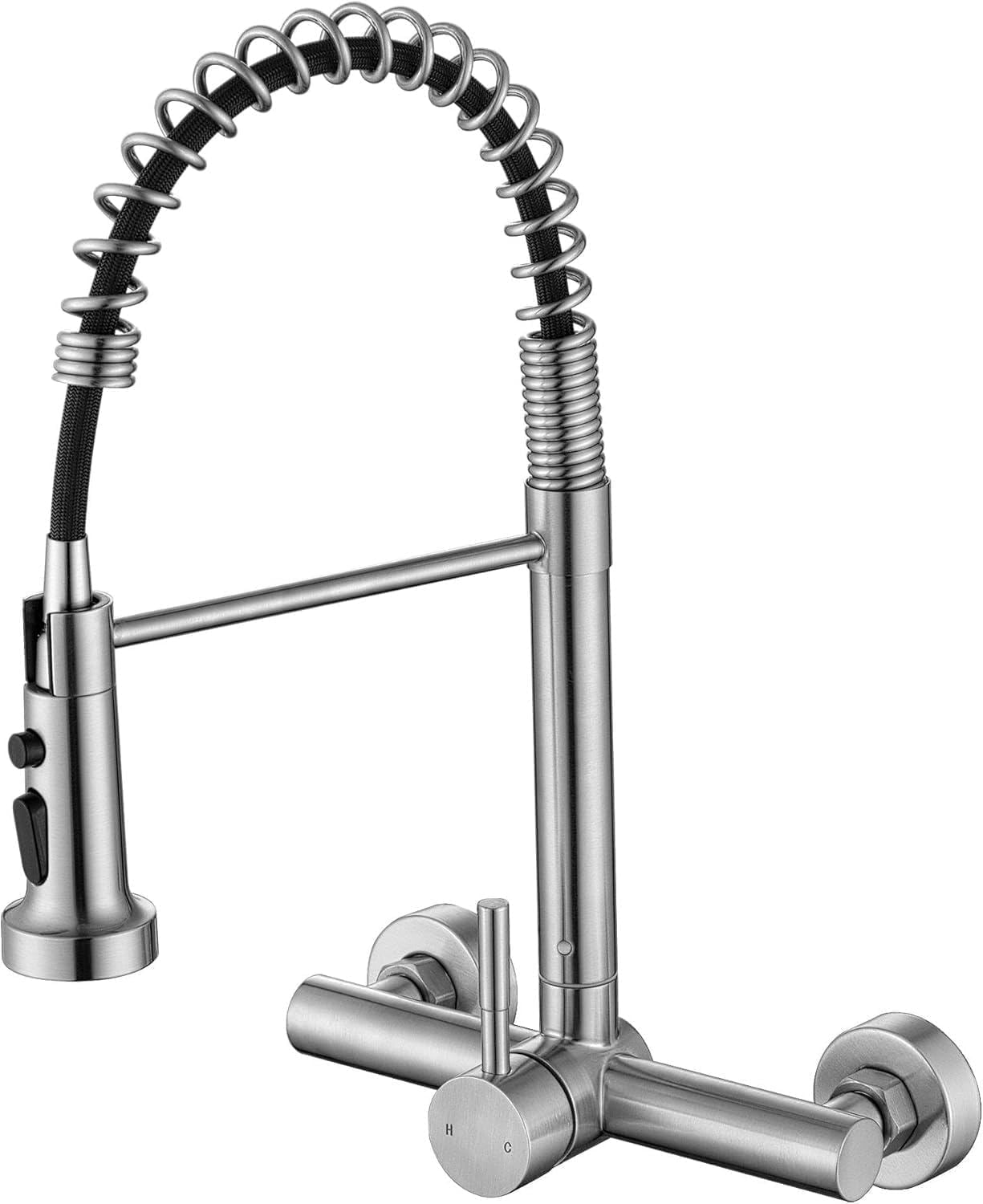 KINGTACK Wall Mount Kitchen Faucet,8 inch Commercial Sink Faucet with ...