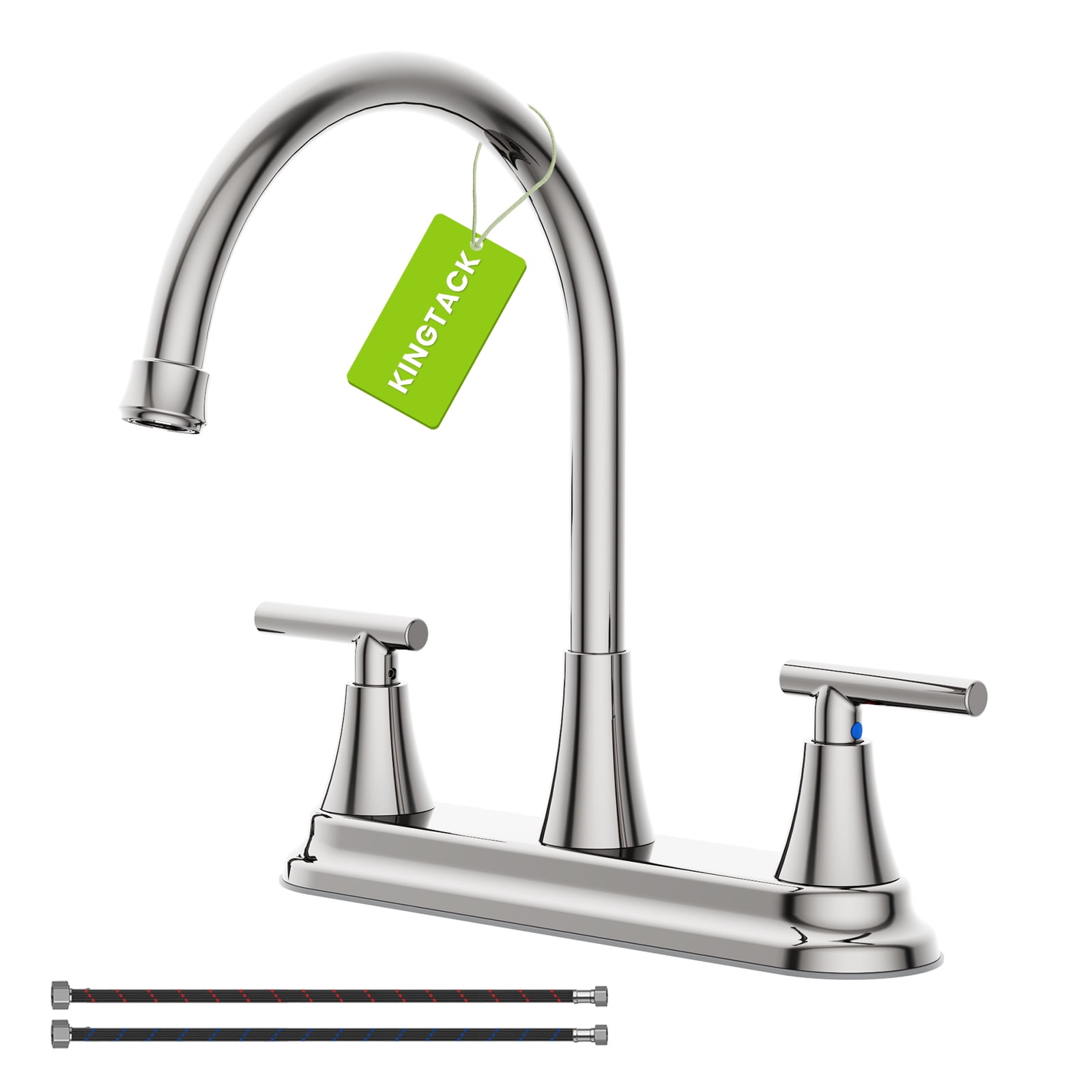 KINGTACK Two Handles Kitchen Faucet, 3 Hole or 4 Holel Faucet for ...