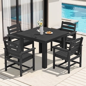 KINGYES 7-Piece Outdoor Dining Set, 67"x32.3" Table with Umbrella Hole ...
