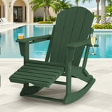KINGYES 4-in-1 Folding Adirondack Rocking Chair W/ Retractable Footrest ...