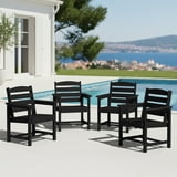 KINGYES All Weather Outdoor Dining Chairs Set of 4, HDPE Oversized ...