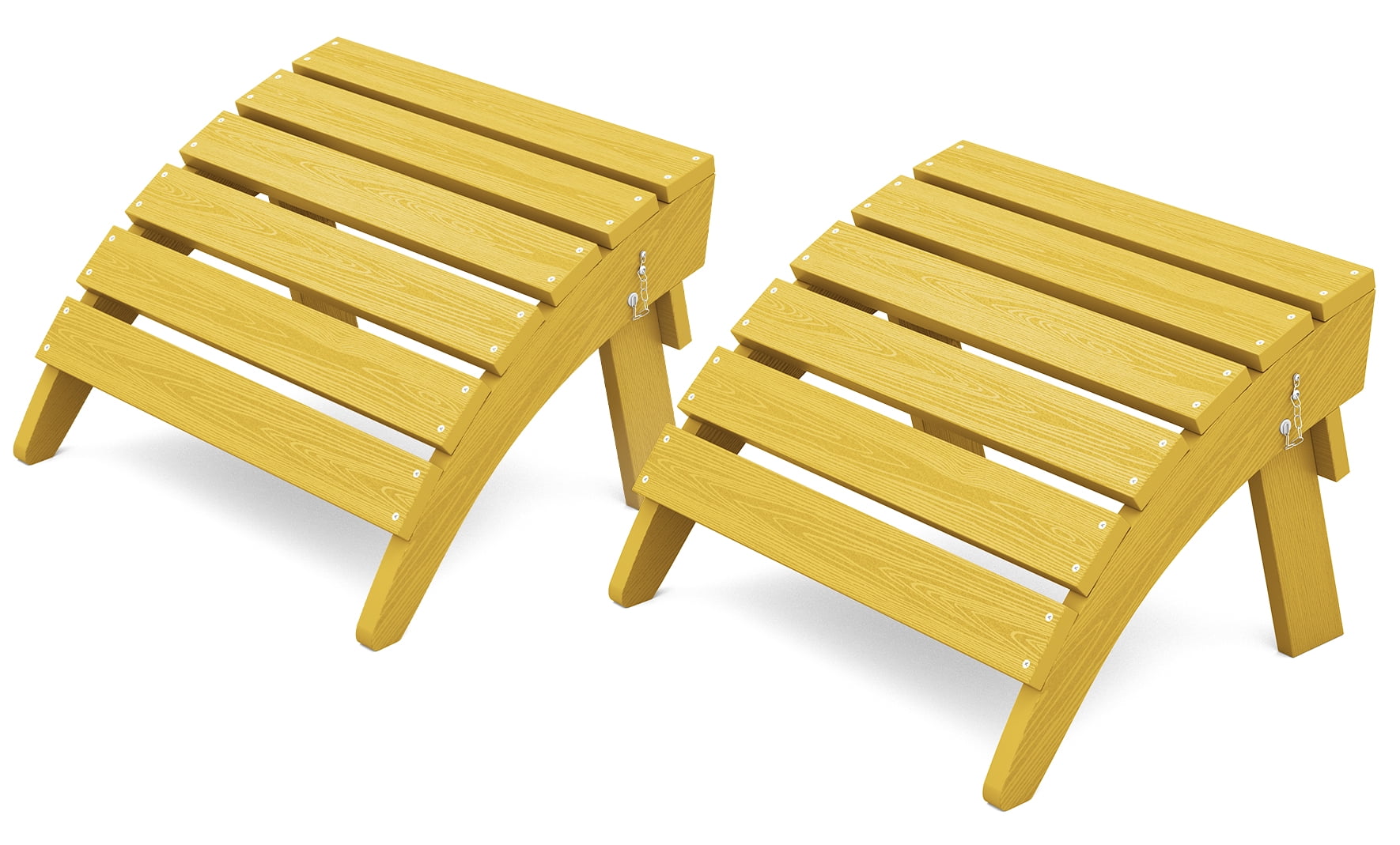 KINGYES Folding Adirondack Ottoman Set of 2, HDPE Outdoor Foot Rest ...