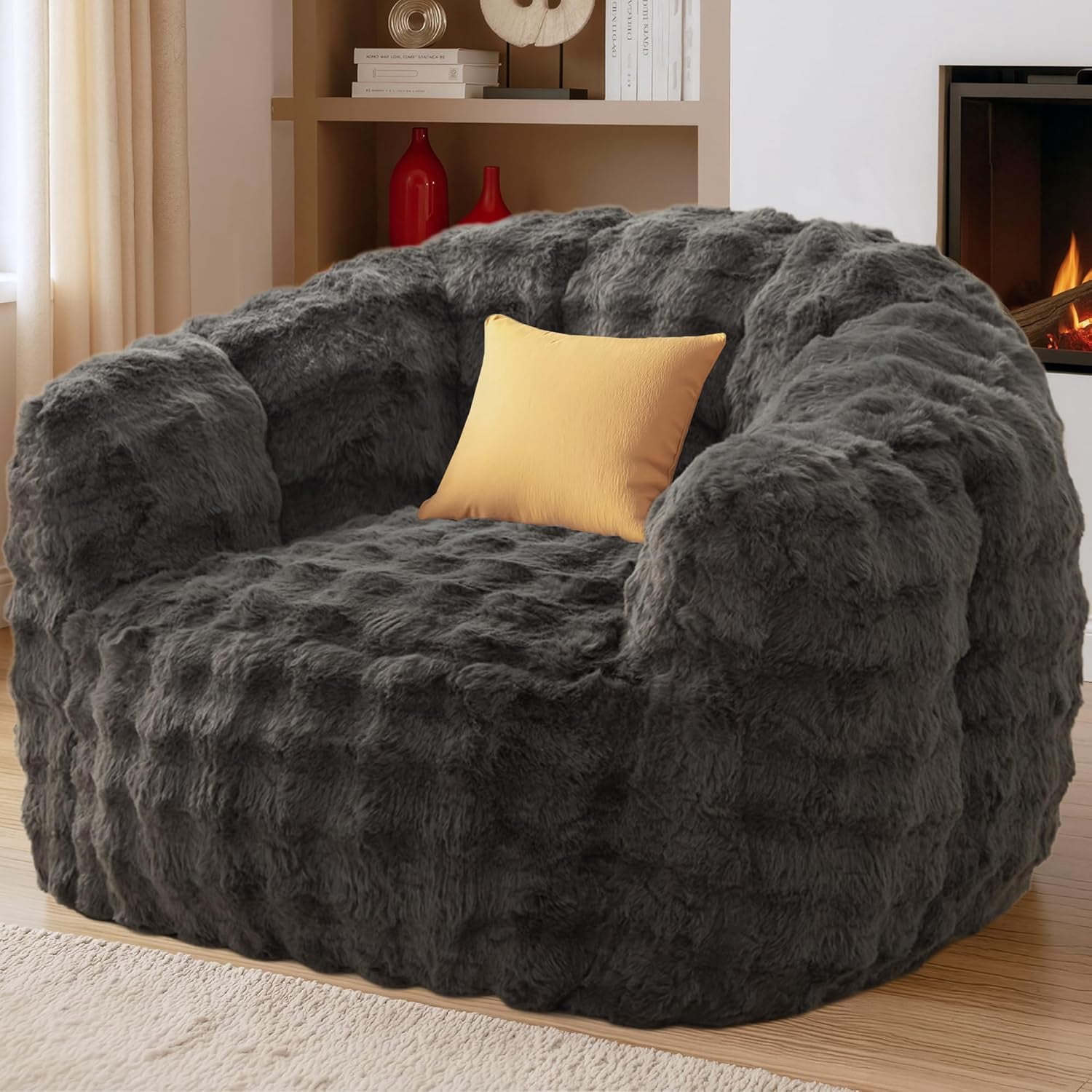 KINGYES Giant Bean Bag Chair, Oversized Bean Bag Couch with Premium ...