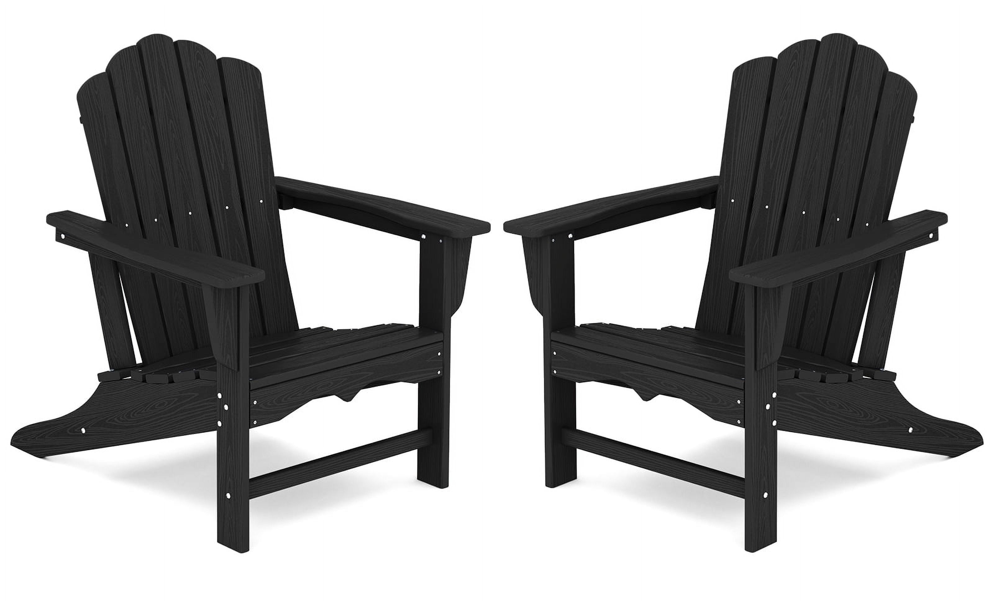 KINGYES HDPE Adirondack Chair Set of 2, All-Weather Outdoor Fire Pit ...
