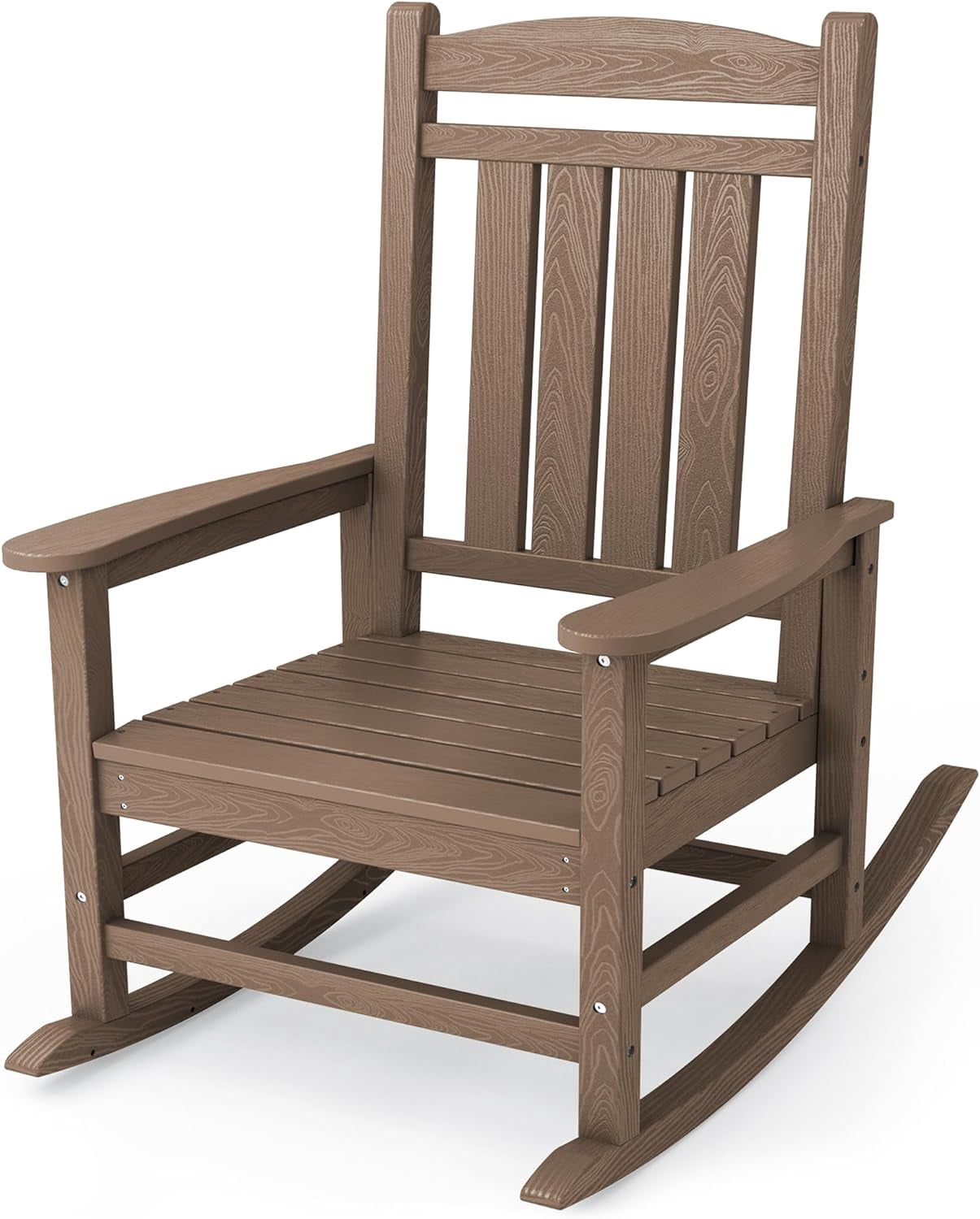 KINGYES HDPE Outdoor Rocking Chair, Widened Seat Patio Rocking Chair ...