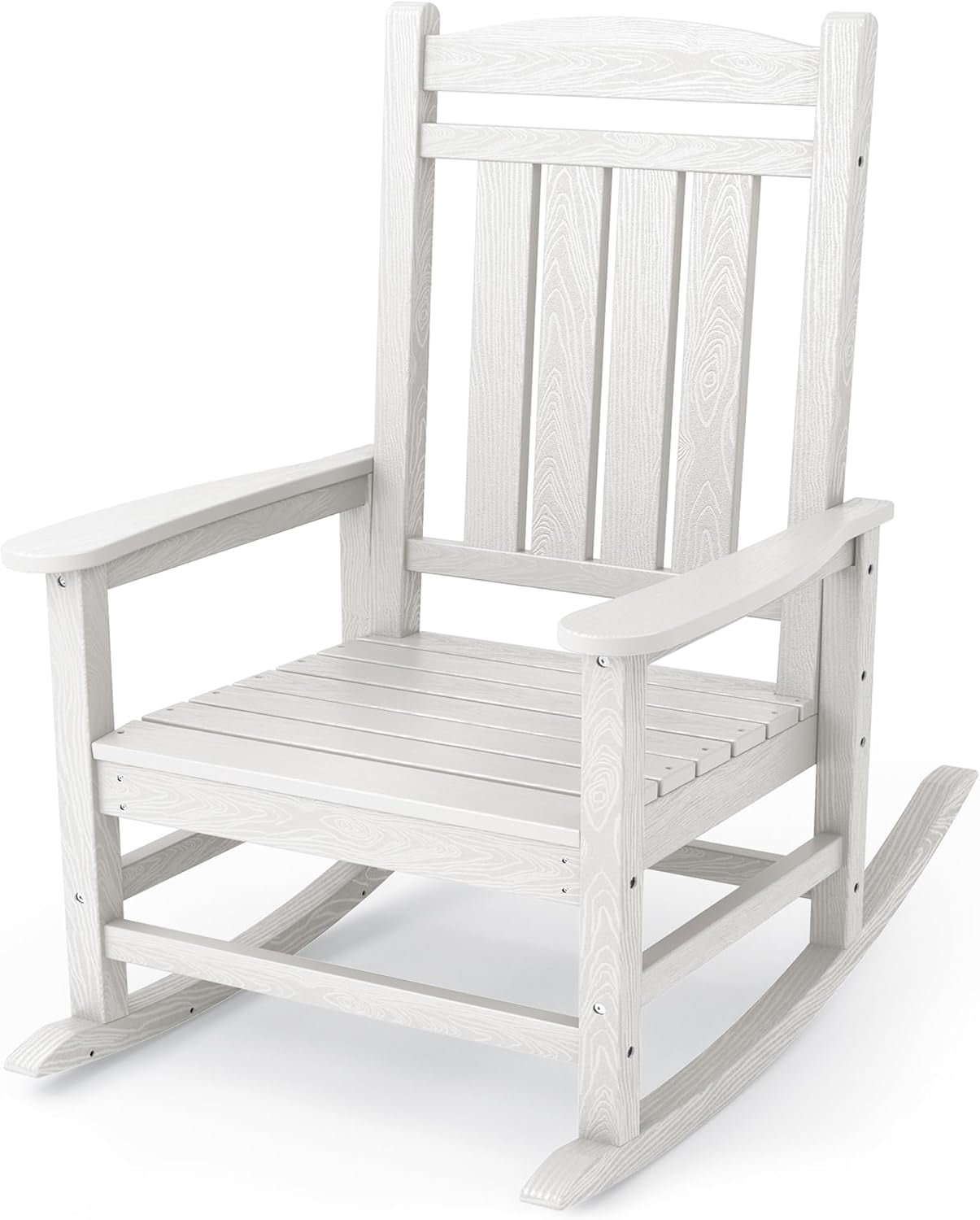 KINGYES HDPE Outdoor Rocking Chair, Widened Seat Patio Rocking Chair ...