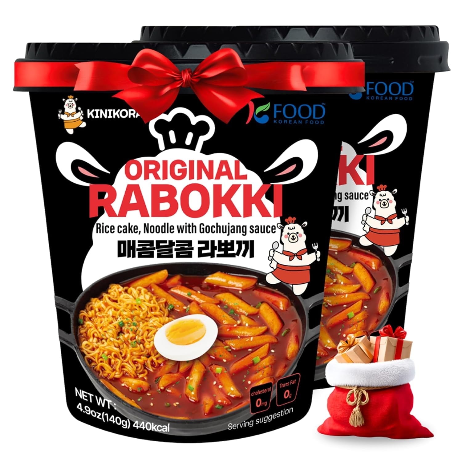 KINIKORA Premium Instant Rabokki Cup - Swicy Flavor, 2 Cups, Korean ...