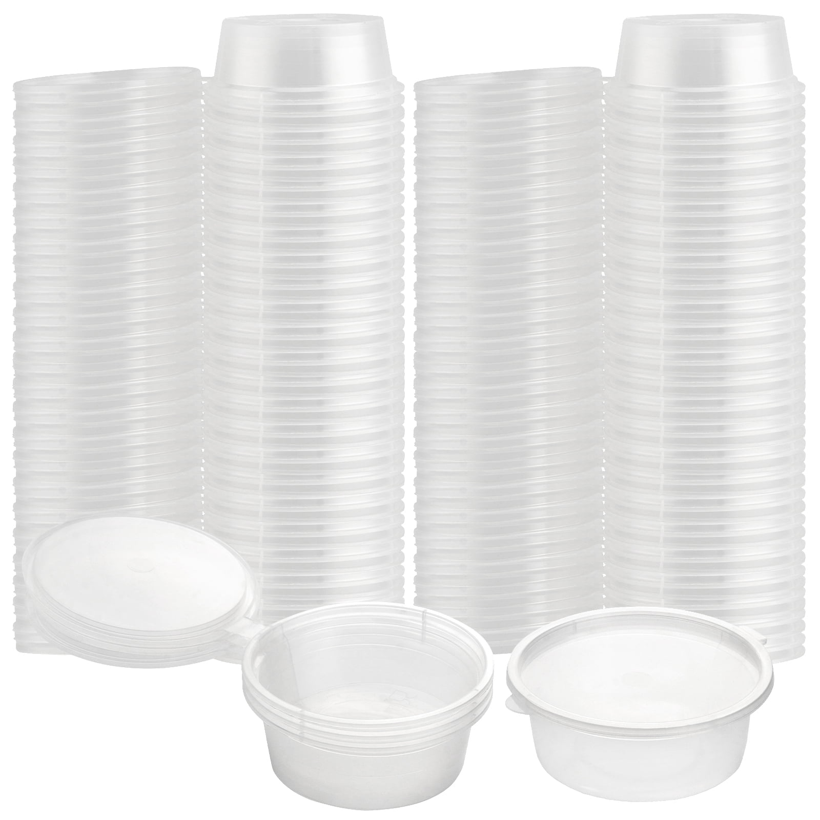 KINJOEK 200 Pack 4 OZ Clear Disposable Mini Plastic Portion Cups with ...