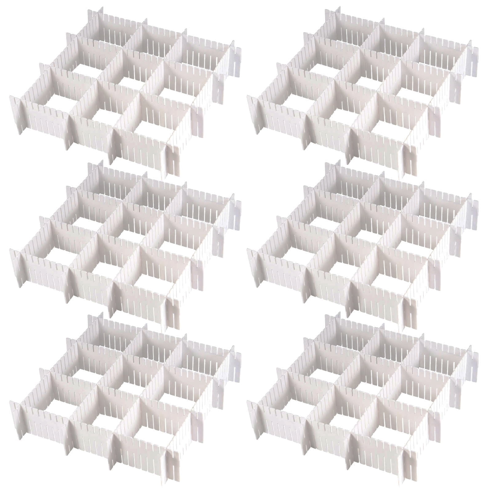 KINJOEK 60 PCS Adjustable Drawer Divider, White DIY Storage Organizer ...