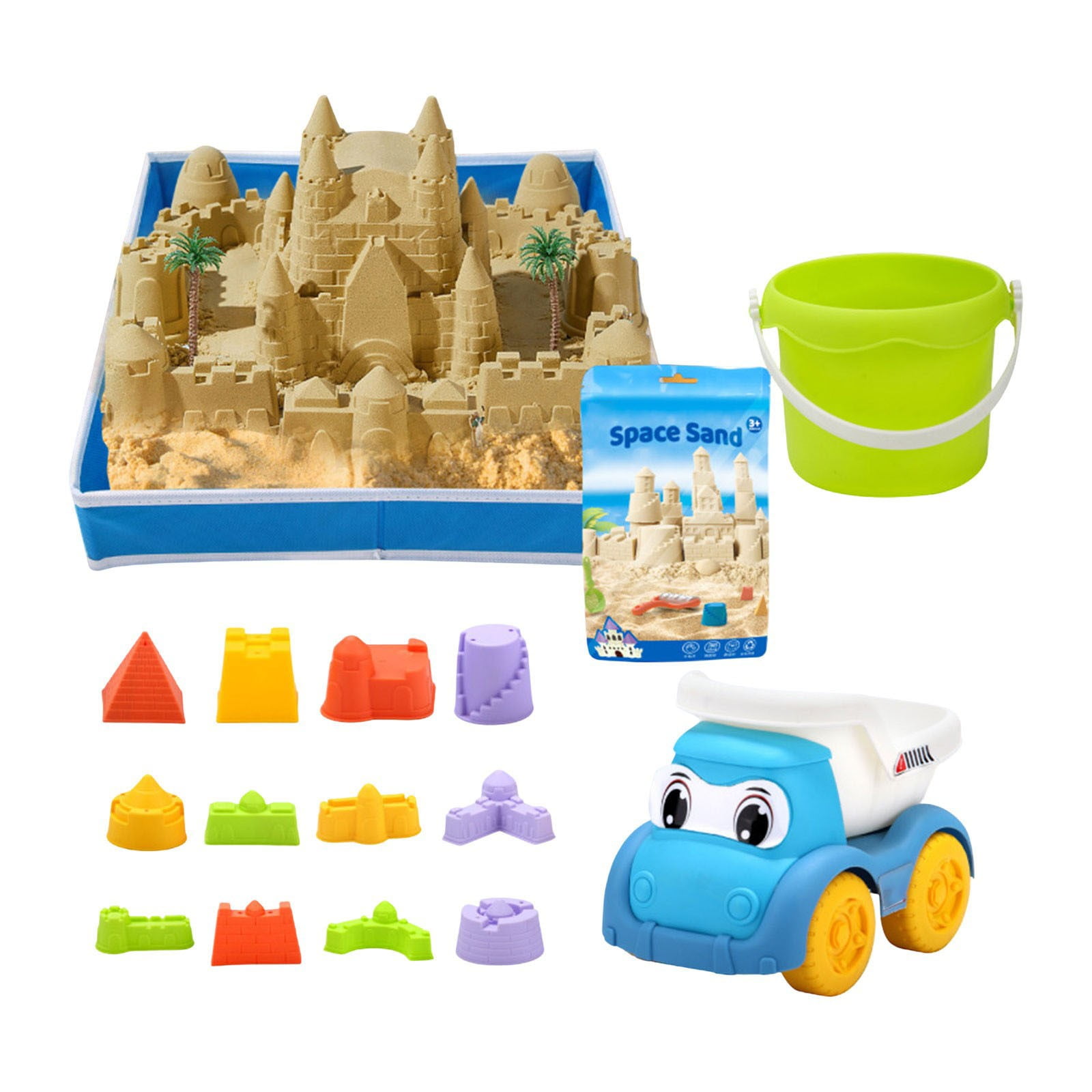 KINKINA Deluxe Sand Castle Building Kit for Kids Includes Space Sand ...