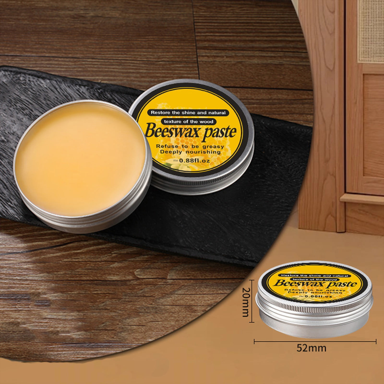 KINKINA Natural Beeswax Wood Polish, Beeswax Paste for Wood, Solid Wood ...