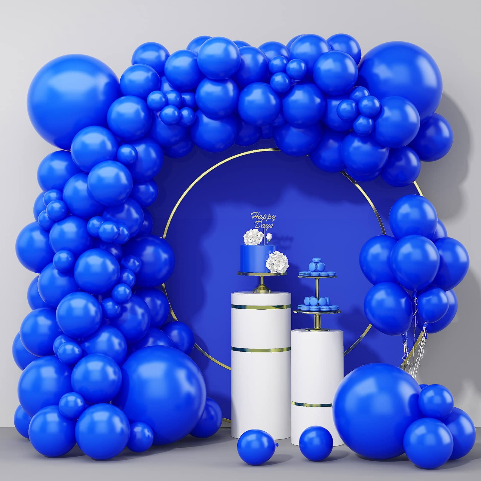 KINNO 100Pcs Royal Blue Balloons, 18 12 10 5 Inch Royal Blue Balloon ...