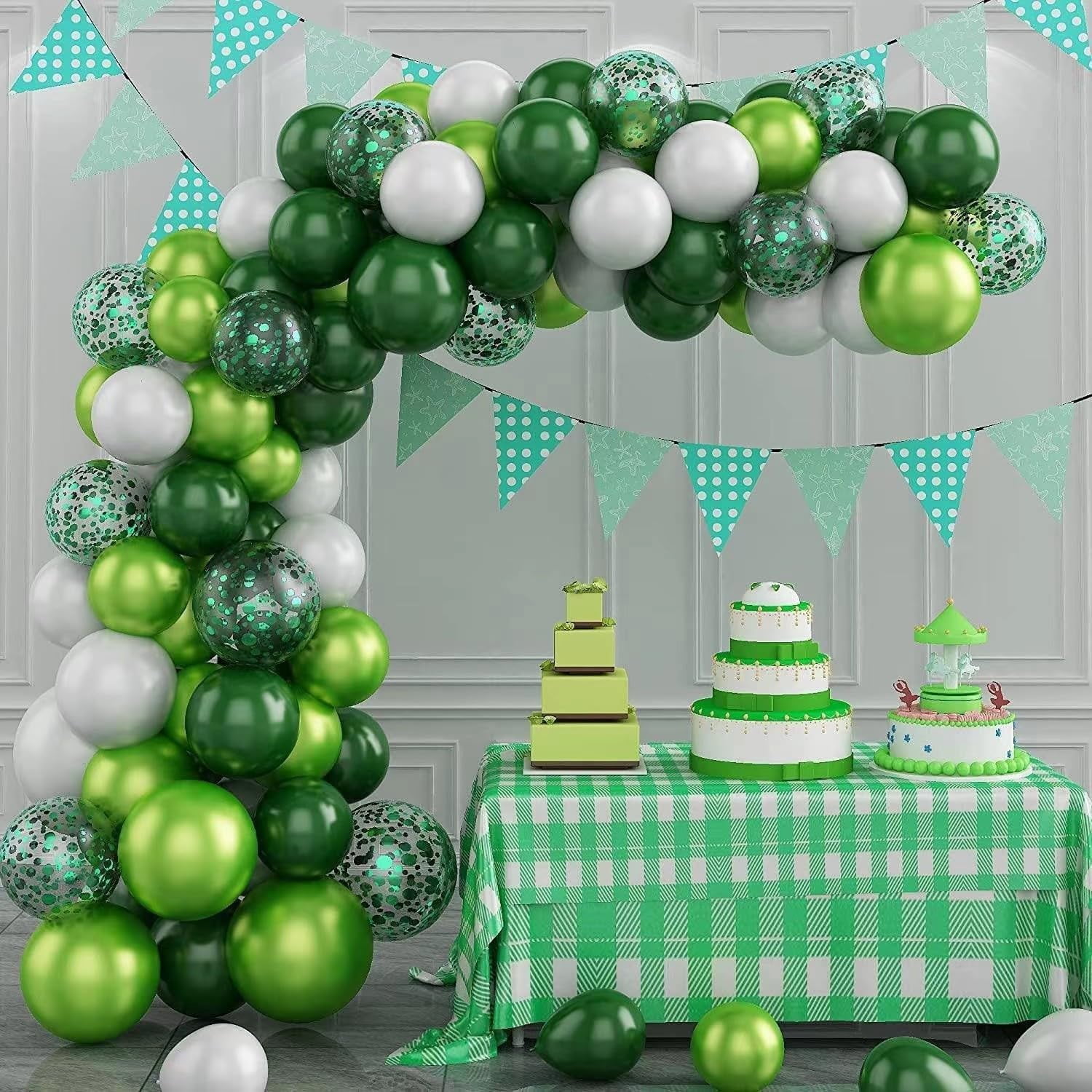 KINNO 107Pcs Jungle Party Balloons Garland Arch Kit,Forest Series Green ...