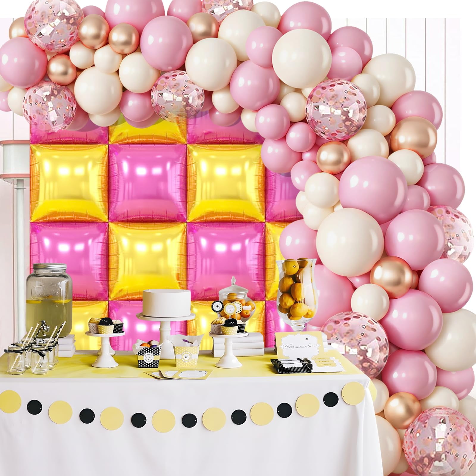 KINNO 137 PCS 19 Inches Foil Balloons Rose Red and Gold Double Sided ...