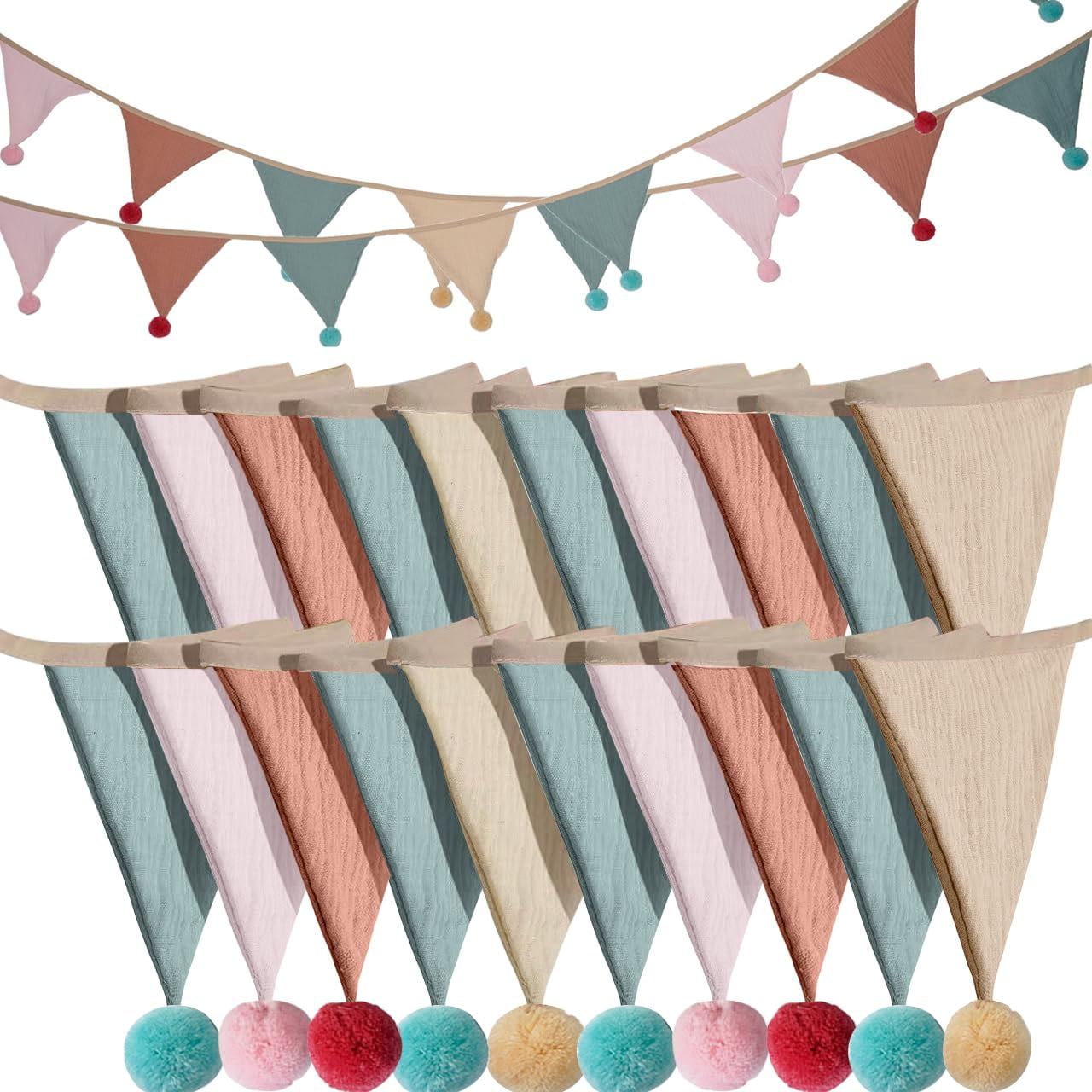 KINNO 20 Pcs Pennant Banner Flags,2 Sets Garland Nursery Triangle ...