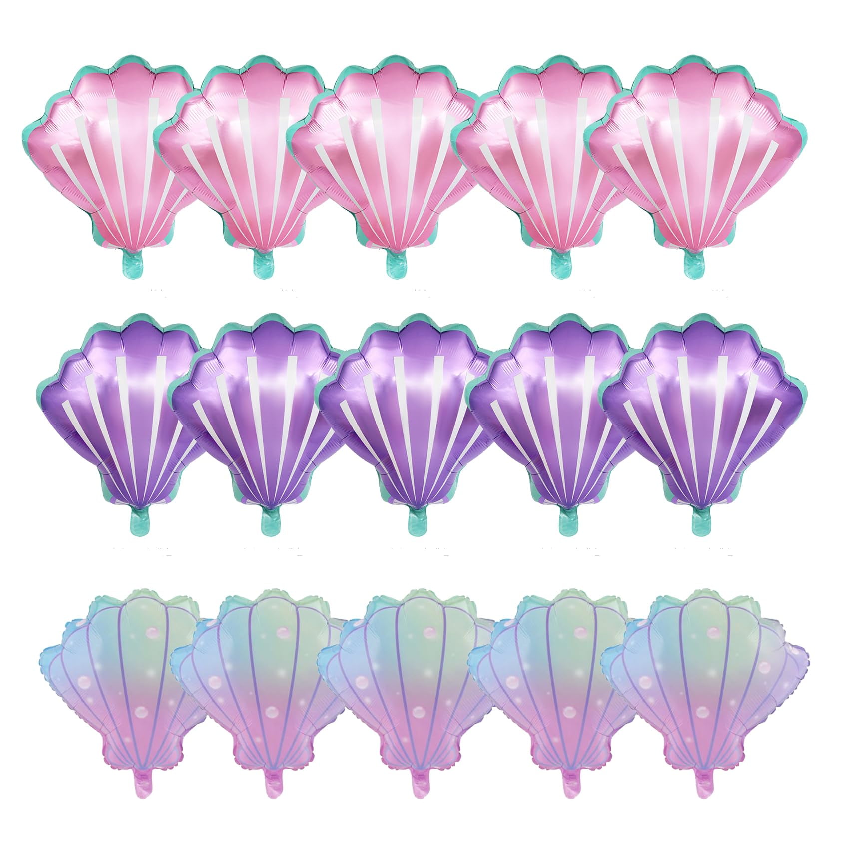 KINNO 30PCS Sea Shells Balloons Multi-color Sea Shells Foil Mylar ...