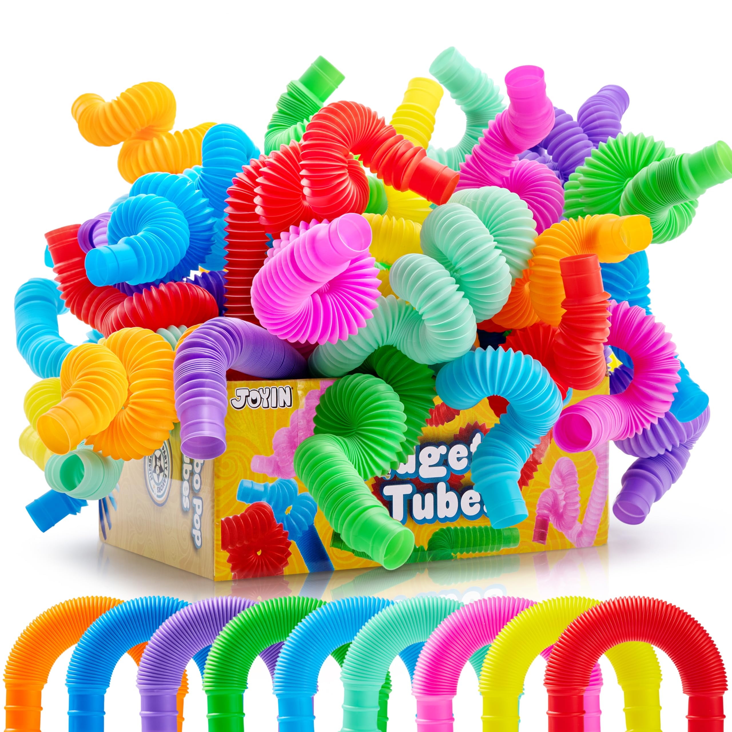 KINNO 36 Pack Pop Tubes Sensory Toys (Large), Fidget Tubes Party Favors ...