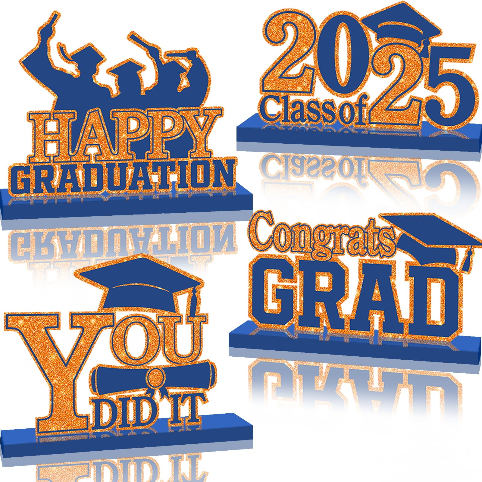 KINNO 4Pcs Graduation Decorations Class of 2025 Wood Table Centerpieces ...