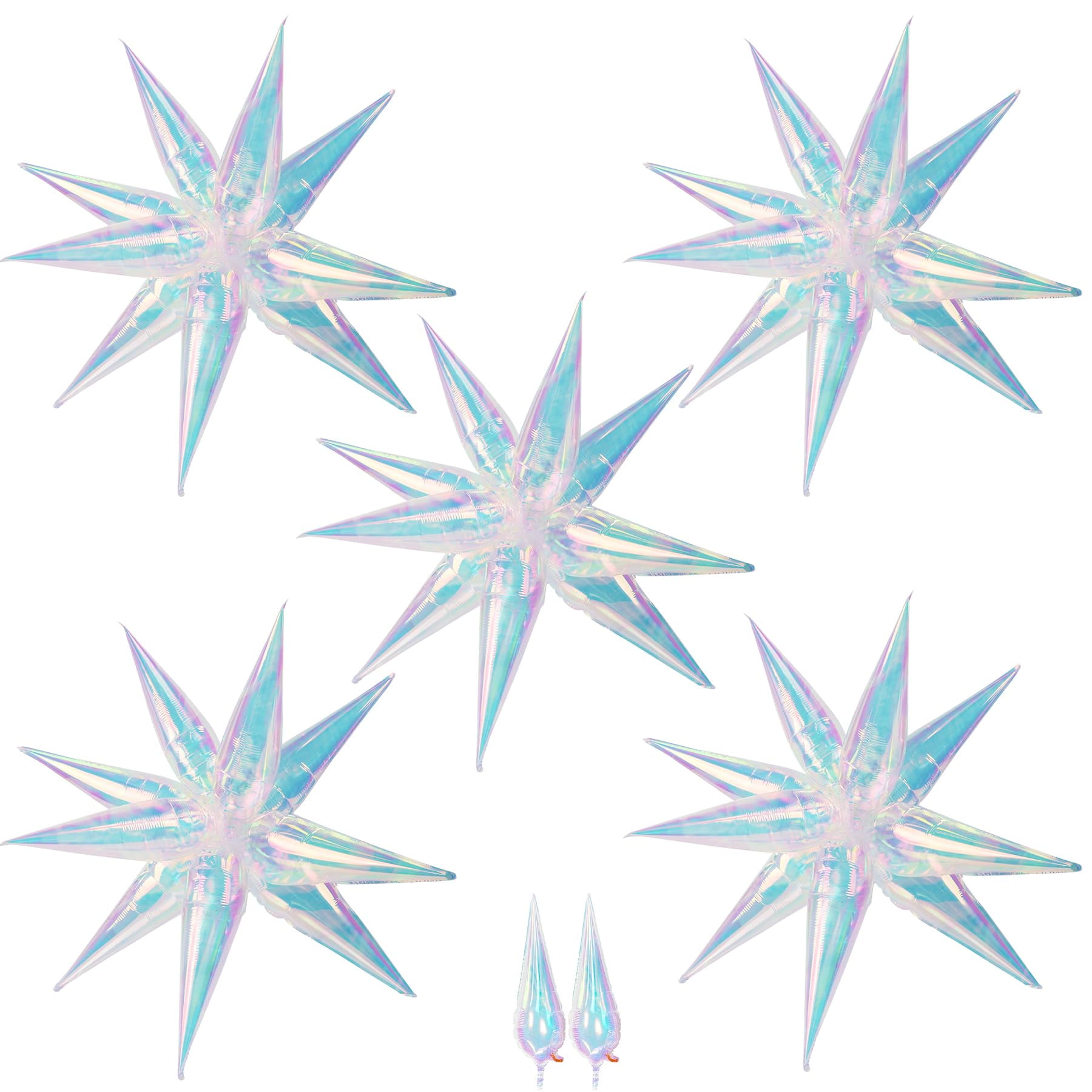 KINNO 62Pcs Explosion Star Balloon Spike Foil Balloon for Wedding ...