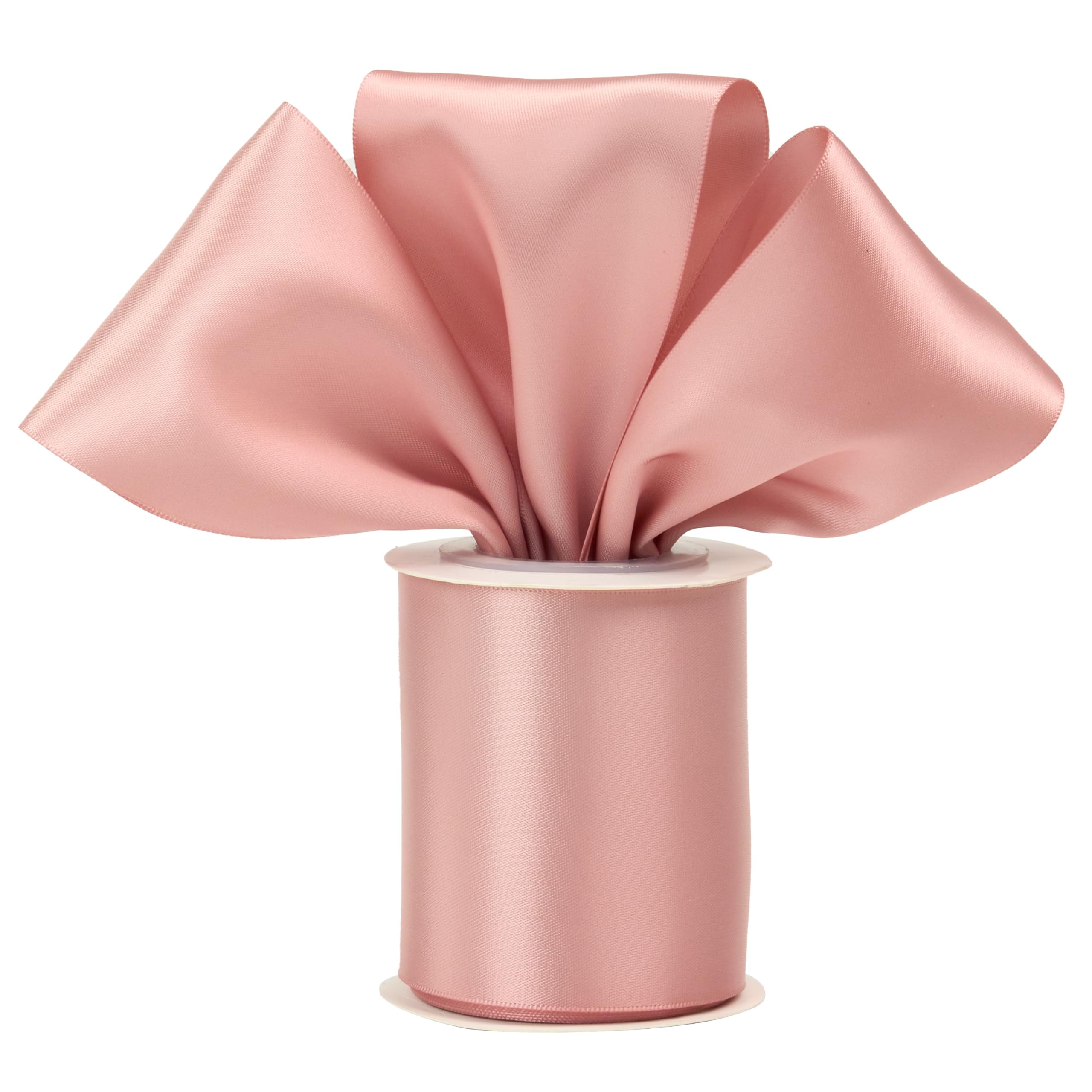 KINNO Blush Pink Ribbon 3 Inch Double Faced Satin Ribbon Thick Rose ...