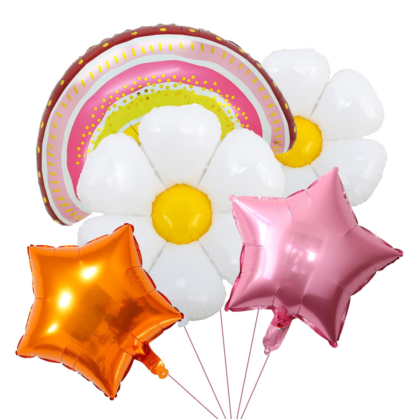 KINNO Daisy Groovy Balloon Boho Rainbow Balloon Groovy Birthday Party ...