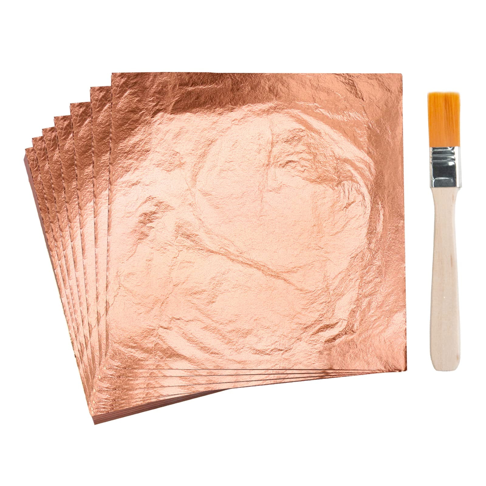 KINNO Gold Leaf Sheets, YPF5 Real Copper Rose Gold Foil Paper Set for ...