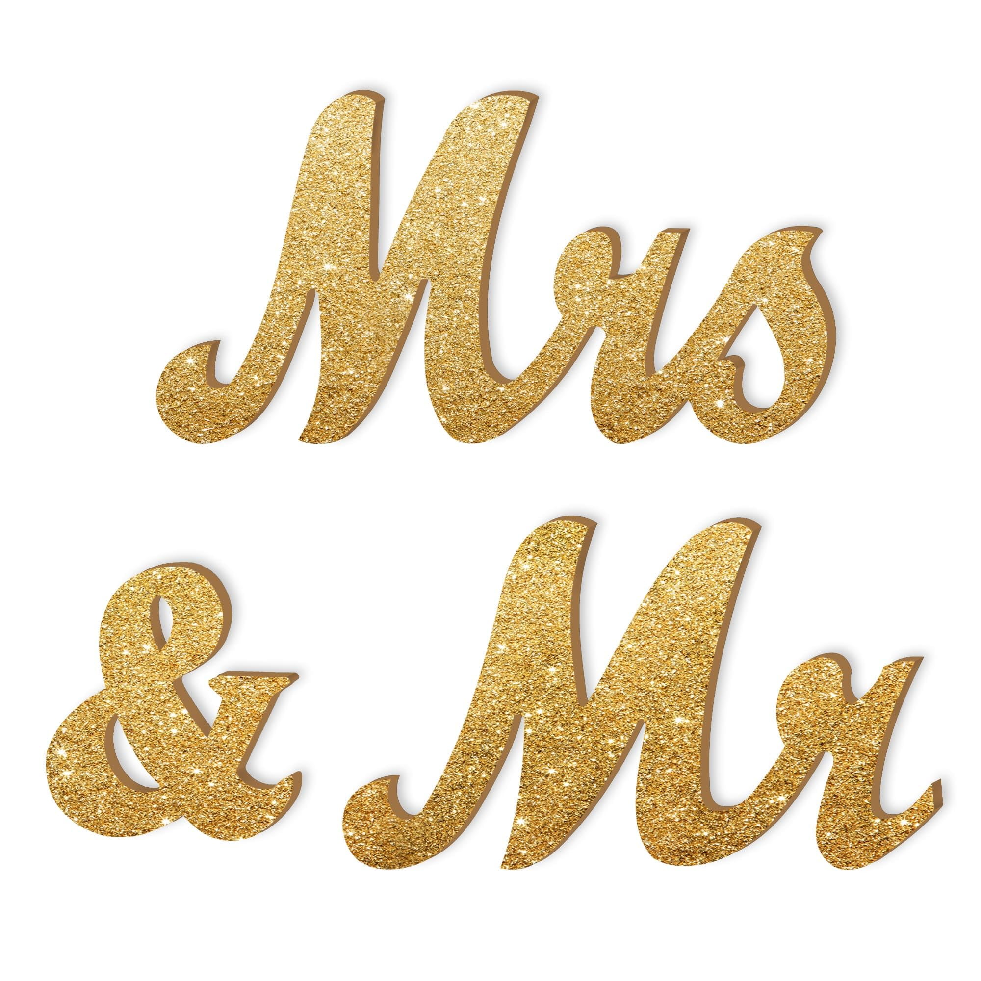 KINNO Mr and Mrs Tabletop Wedding Decoration - Wooden Freestanding ...