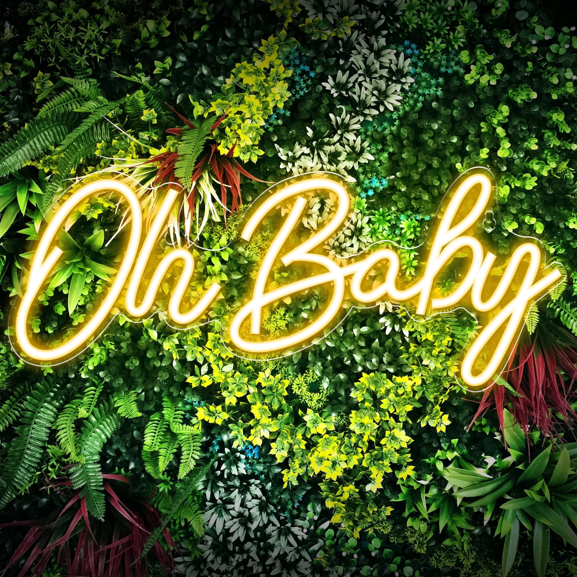 KINNO Oh Baby Neon Sign 16.4" x 6.9" - Oh Baby Light Up Sign for Backdrop | Oh Baby Led Sign for ...