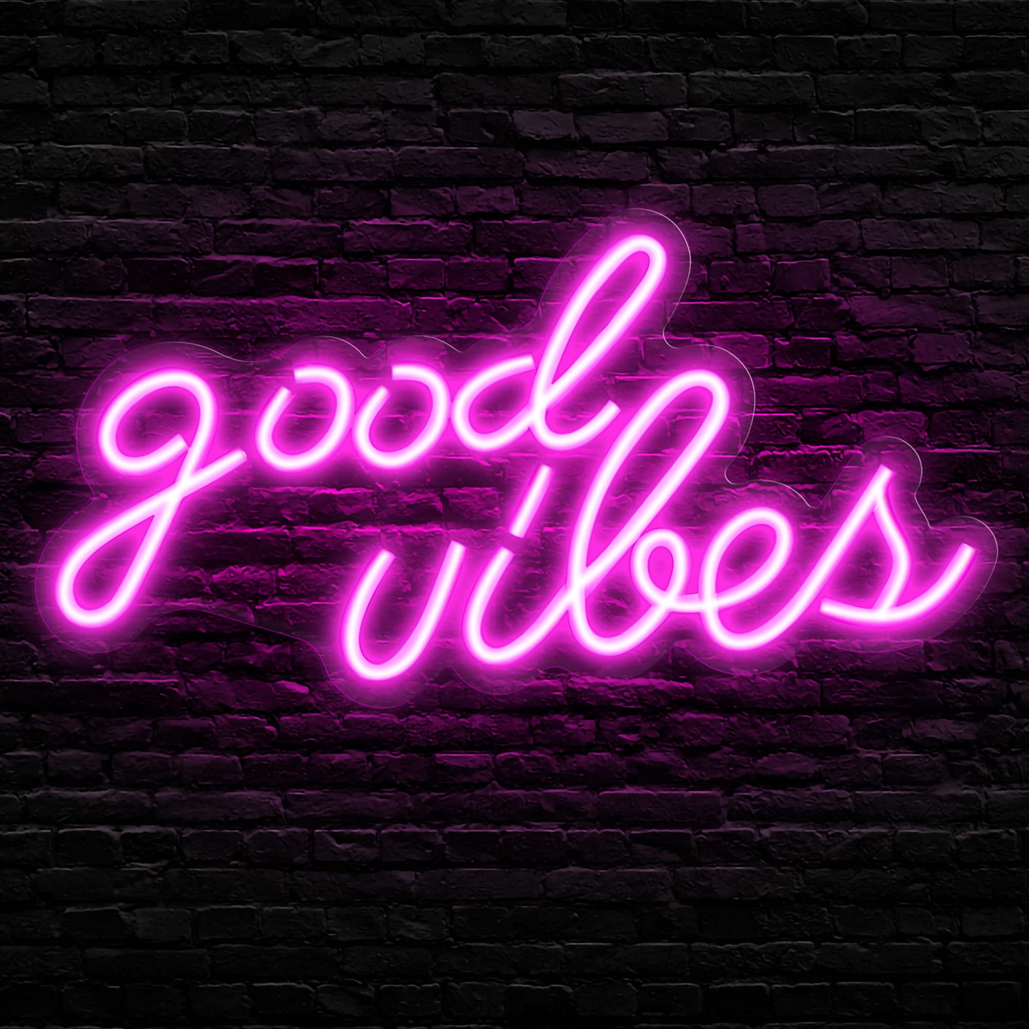 KINNO Pink Good Vibes Neon Sign - Neon Lights for Bedroom, LED Neon Signs for Wall Decor ...