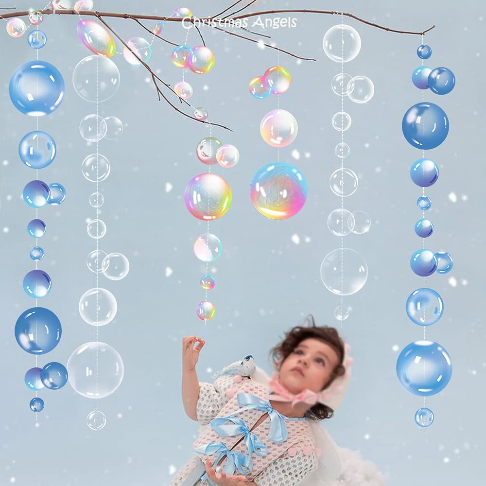 KINNO Transparent Bubble Garlands Mermaid Party Decoration Colored Blue ...