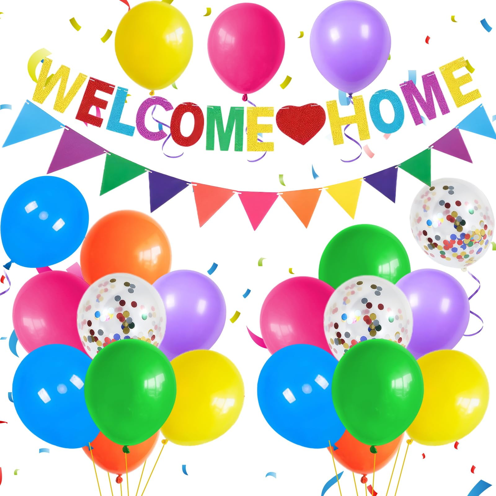 KINNO Welcome Home Decorations,Color Welcome Home Balloons Banners Set ...