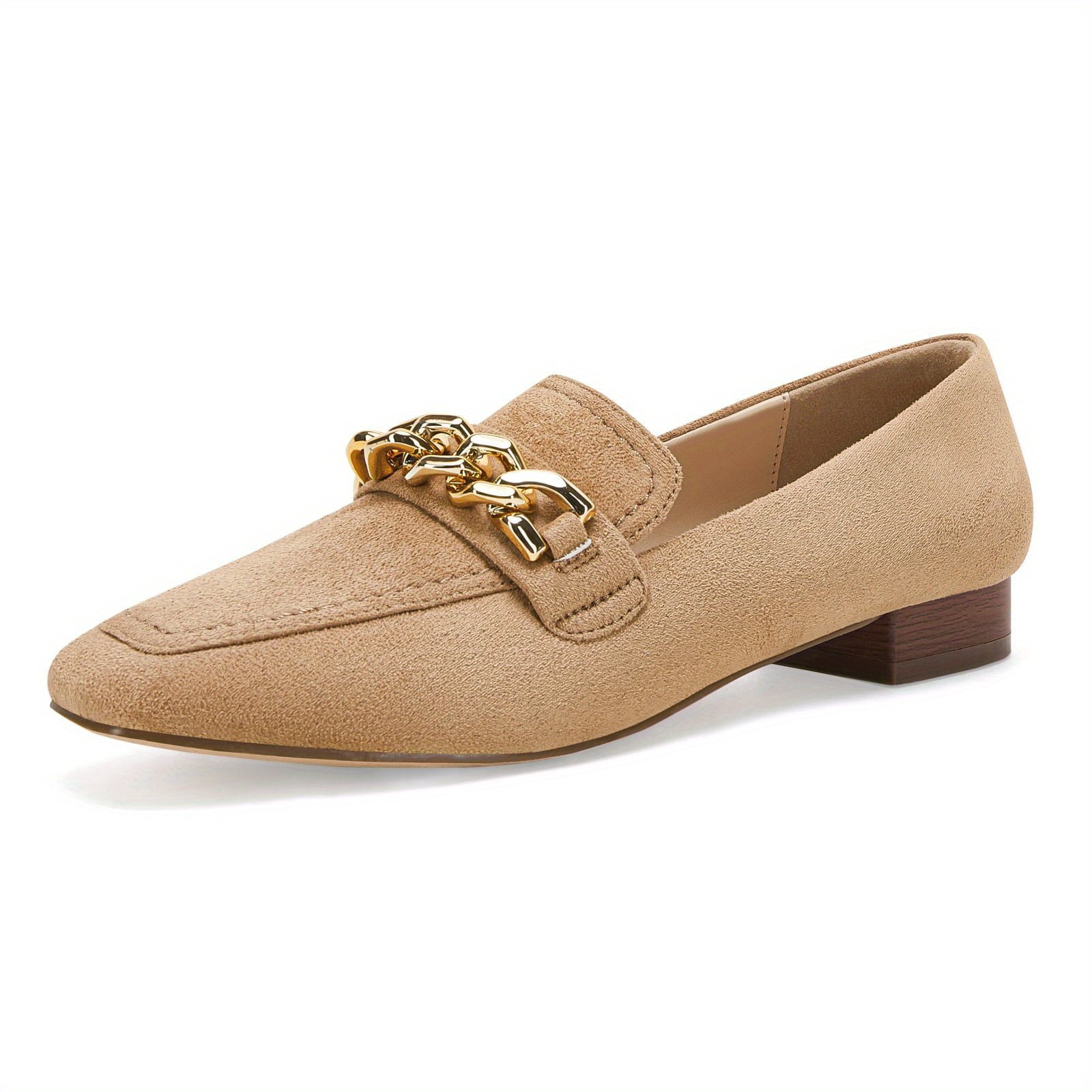 KINODAY Fashion Penny Loafers Chain Decor Slip On Chunky Low Heels ...