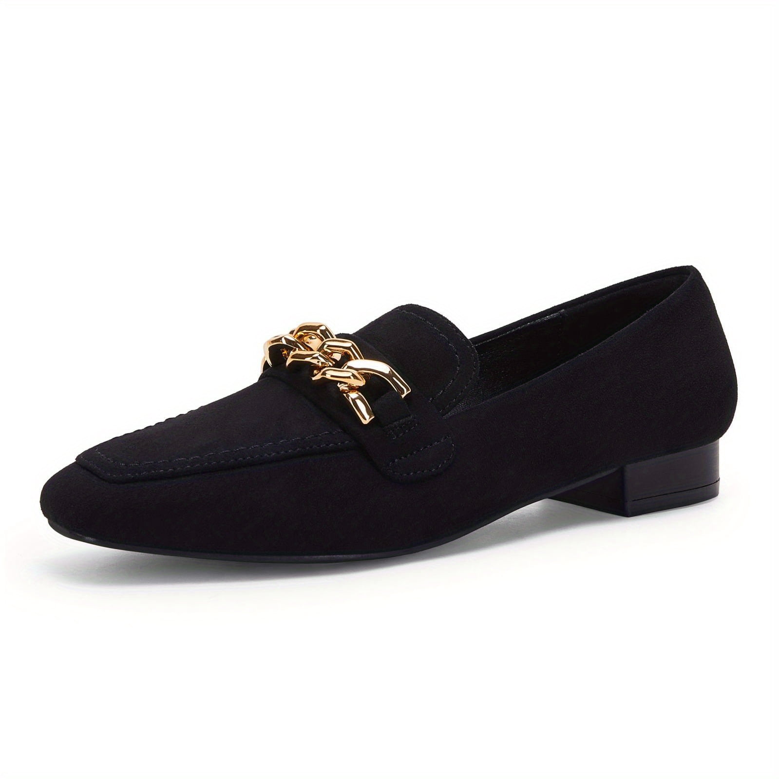 KINODAY Fashion Penny Loafers Chain Decor Slip On Chunky Low Heels ...