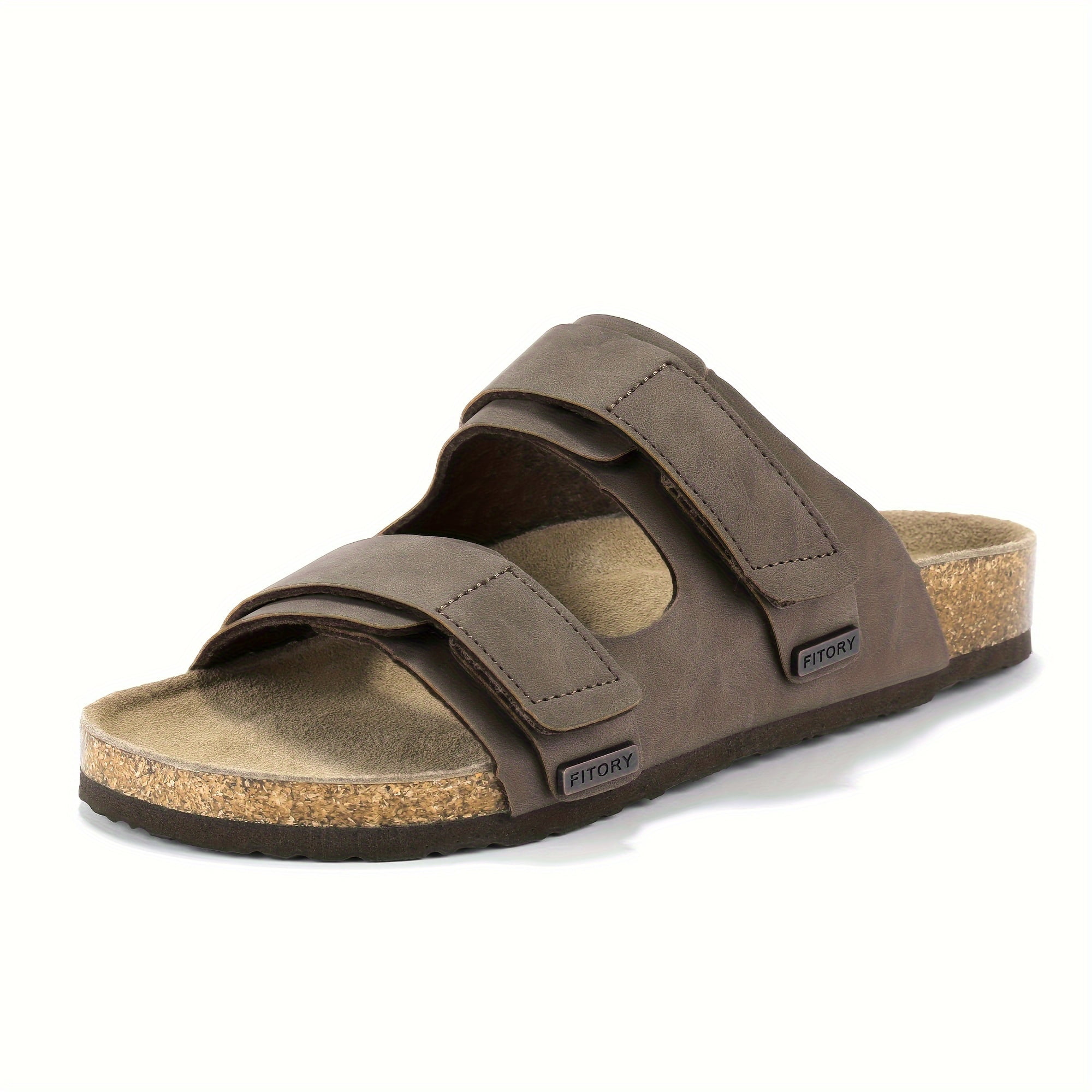 KINODAY Slide Sandals With Arch Support Casual Cork Slides For Summer ...