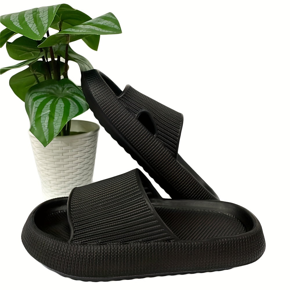 KINODAY Solid Color Slides Casual Soft Sole Pillow Slides Women‘s Quick ...
