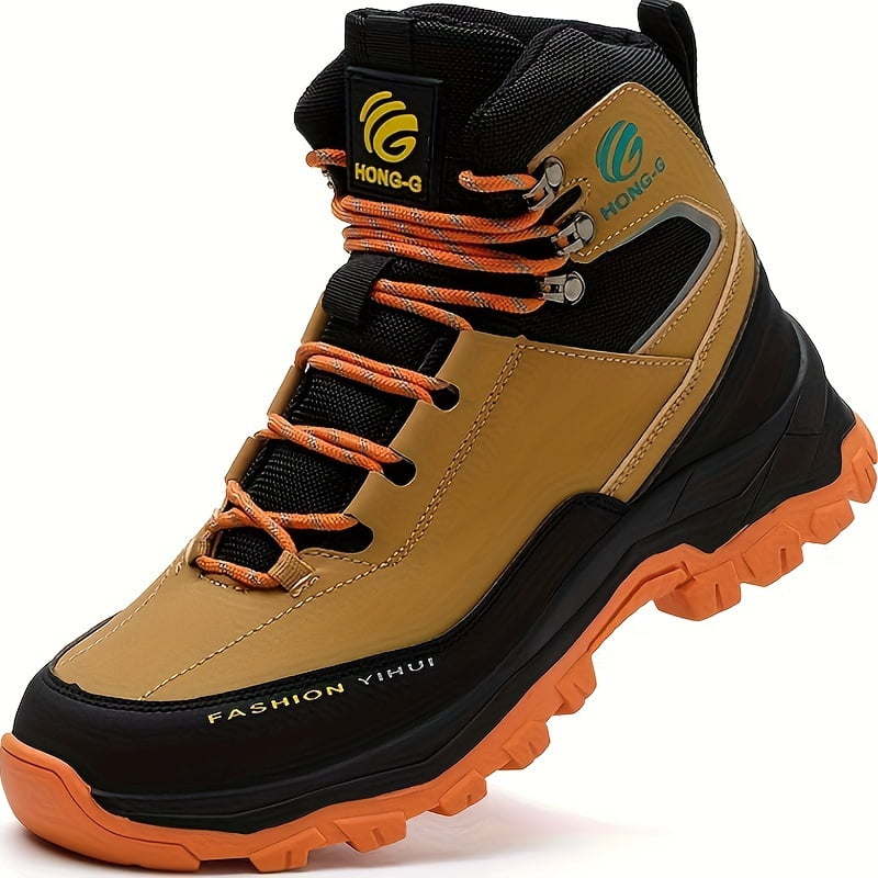 KINODAY Trendy Color Block High Top Steel Toe & Puncture Proof Safety ...