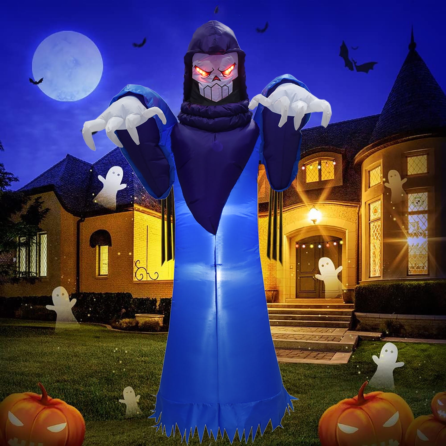 KINQUINN 7.55 Ft Giant Halloween Inflatable Decorations Outdoor Blow Up ...