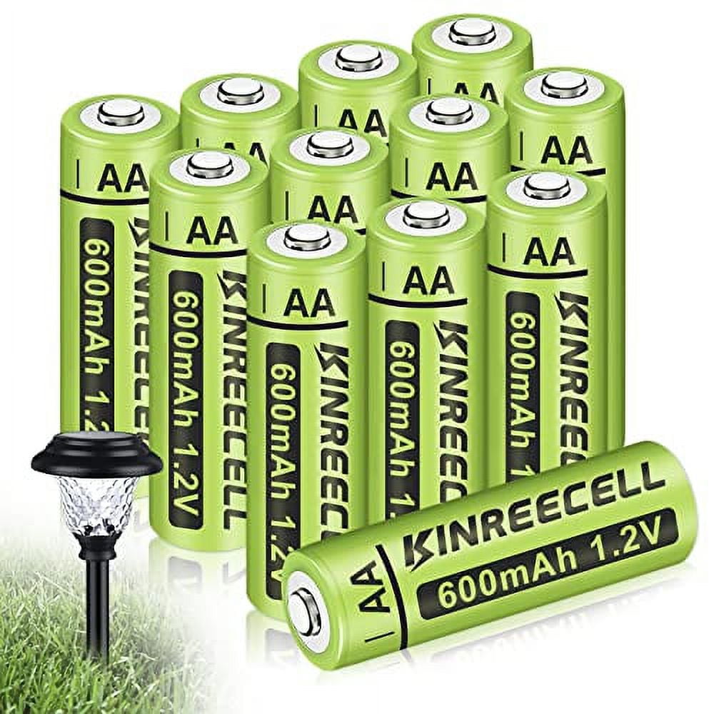 KINREECELL Rechargeable AA Batteries, Ni-MH Double A Solar Batteries ...