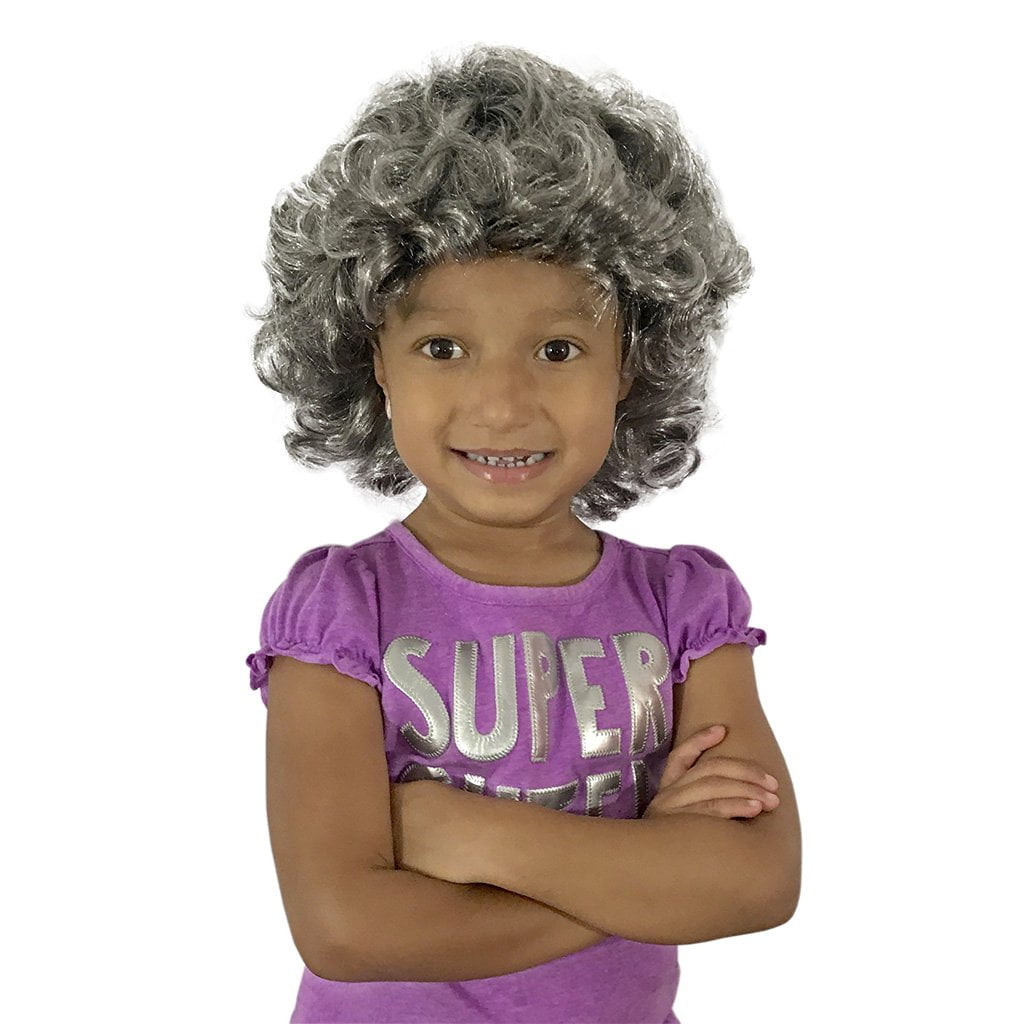 KINREX Queen Elizabeth Wig Cap for Kids Adults Teens Silver Gray Old ...
