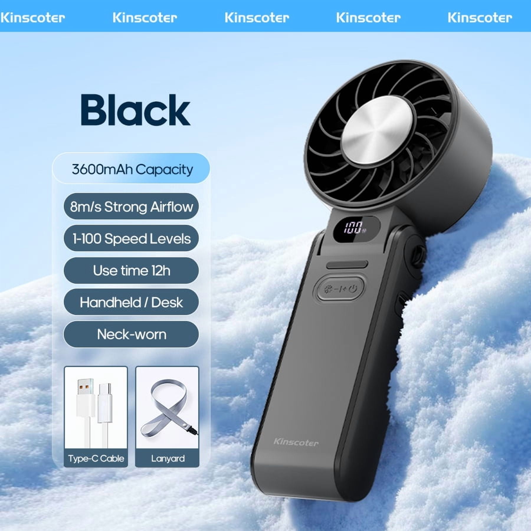 KINSCOTER Outdoor Foldable Portable Handheld Fan Mini Cooling ...