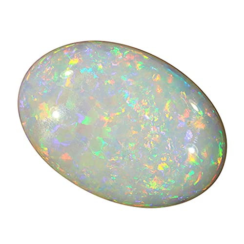 KINSHU GEMS, 9.25 Ratti / 8.55 Carat A+ Multi Fire Opal Stone Natural Oval Shape Australian Fire ...