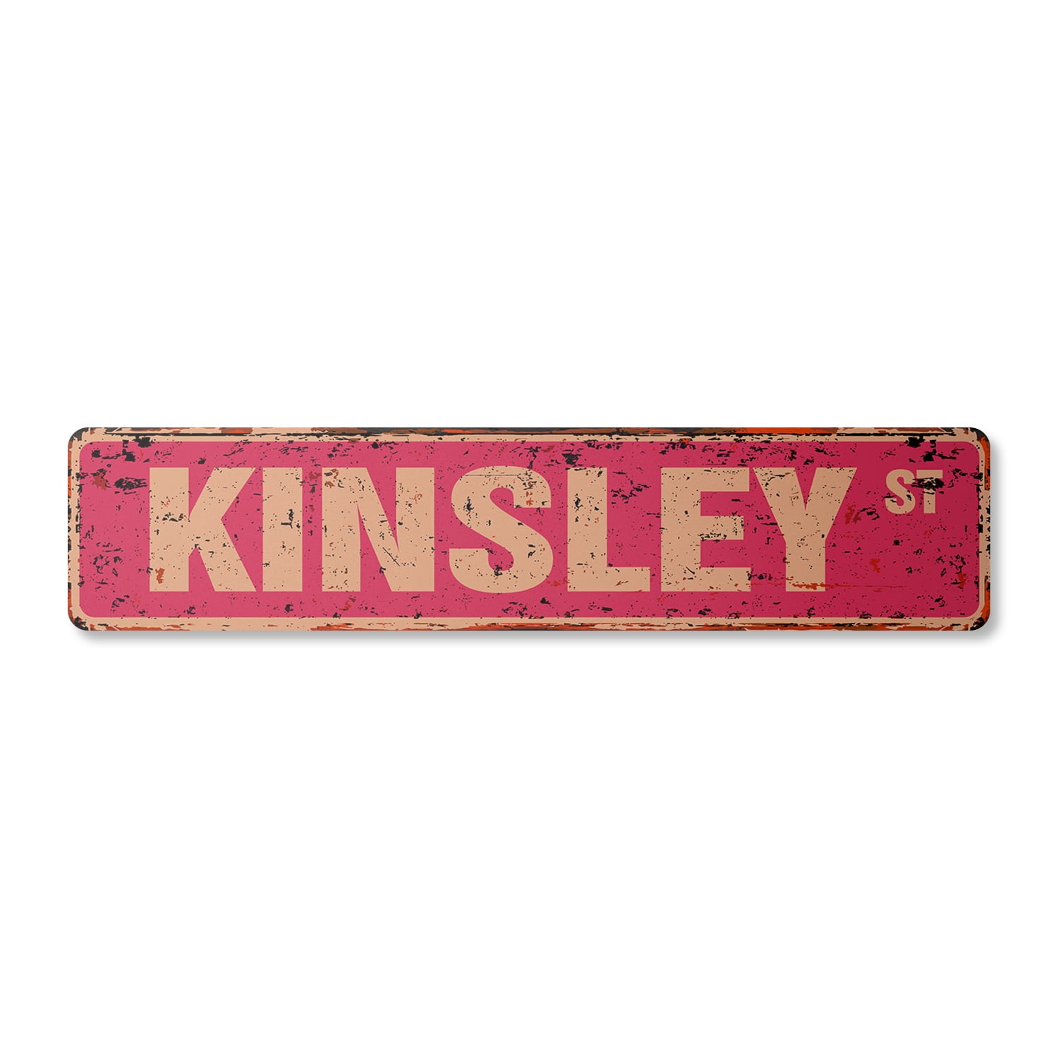 KINSLEY Vintage Plastic Street Sign Childrens Name Room Sign | Indoor ...