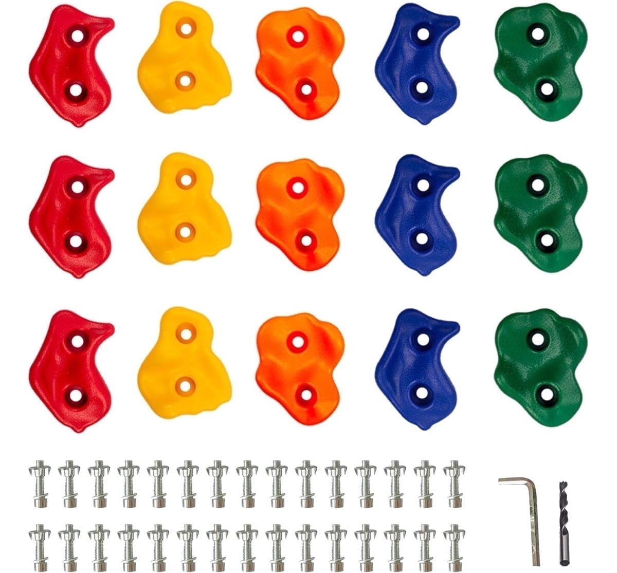 KINSPORY 15pc Climbing Holds, Kids Pig Nose Rock Wall Holds & Prise ...