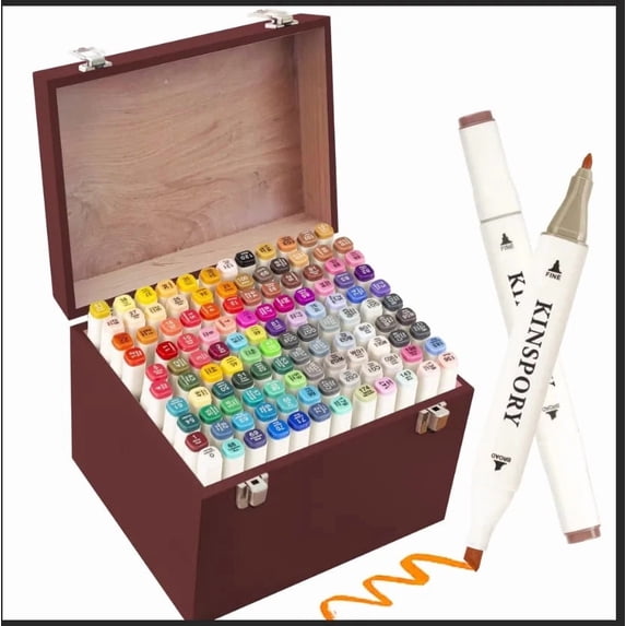 KINSPORY 80PC Alcohol Markers Set, Double-Head Coloring Drawing Art ...