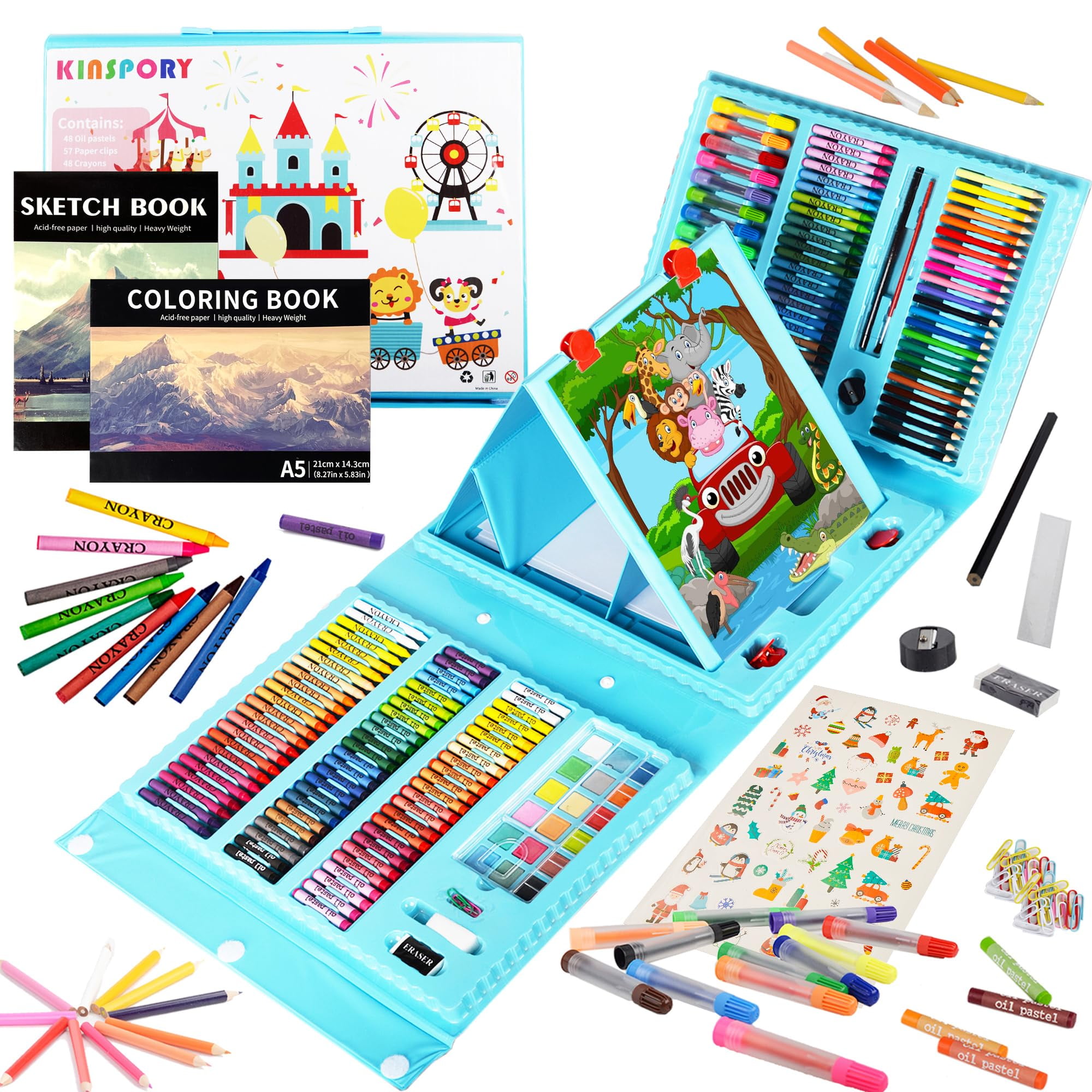 KINSPORY Art Kit, 290 Pack Art Sets Crafts Drawing Coloring kit, Double ...