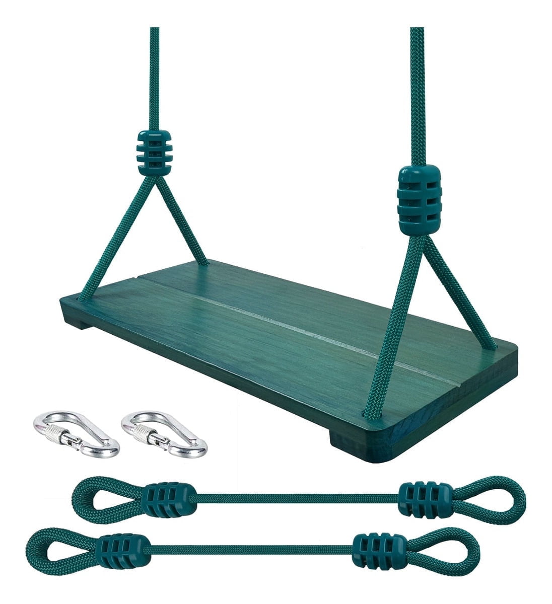 KINSPORY Outdoor Wooden Swing Seat, Connecting Straps Swing Set ...