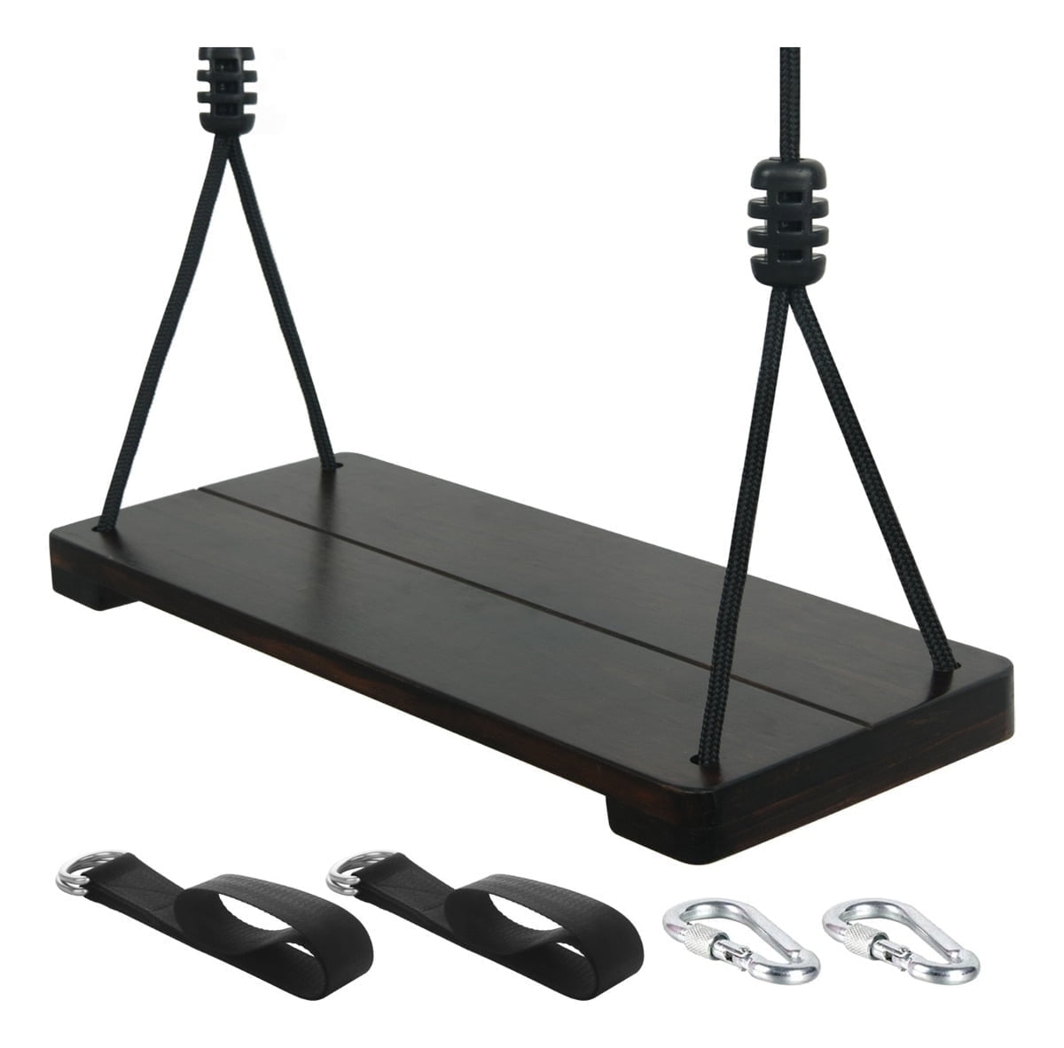 KINSPORY Outdoor Wooden Swing Seat, Connecting Straps Swing Set ... KINSPORY Outdoor Wooden Swing Seat, Connecting Straps Swing Set ...
