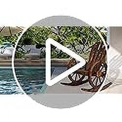 KINTNESS Wagon Wheel Wood Rocking Chair Outdoor Furniture Patio Chairs ...