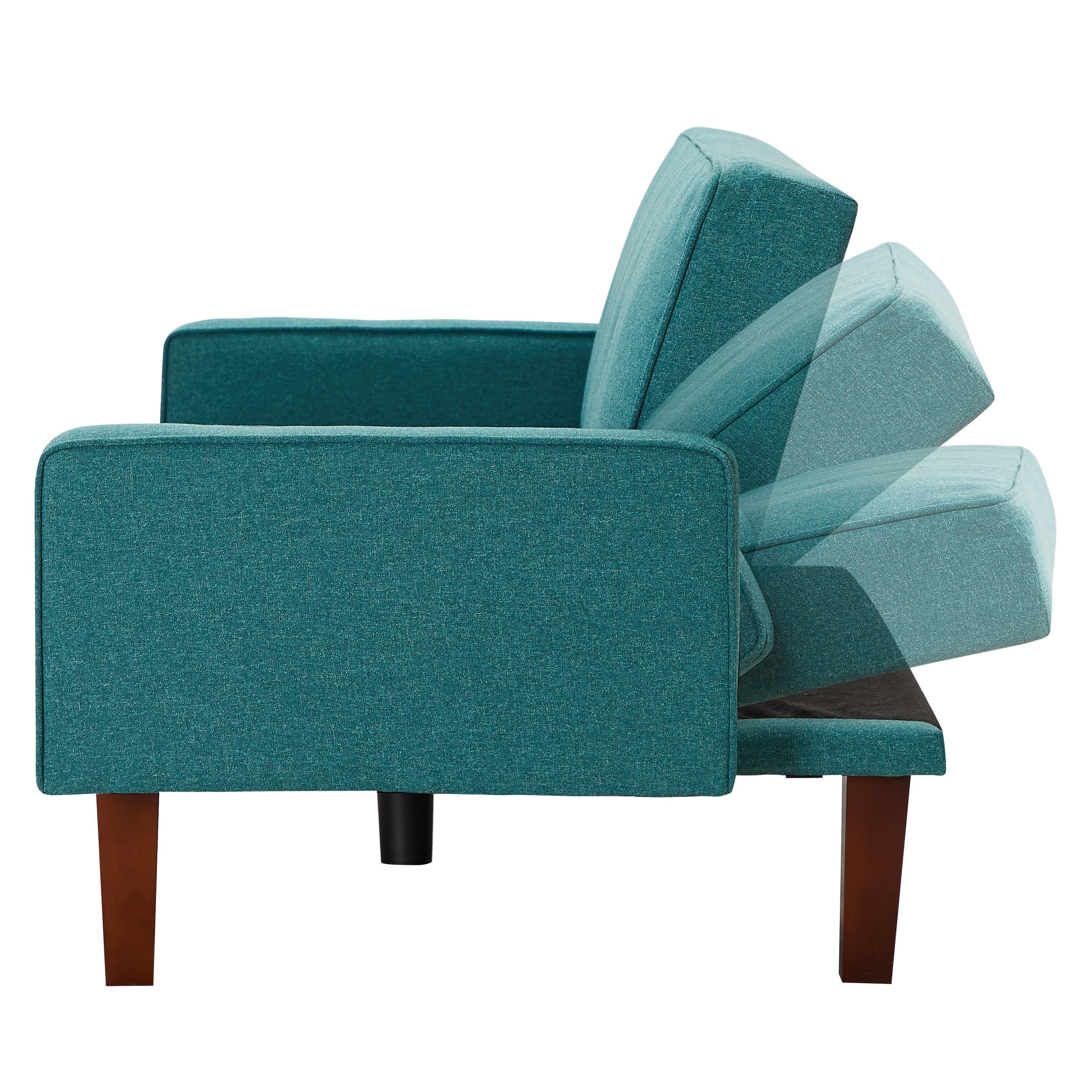 KINWELL 75-inch Modern Square Arm Futon Sleeper Sofa Green - Walmart.com